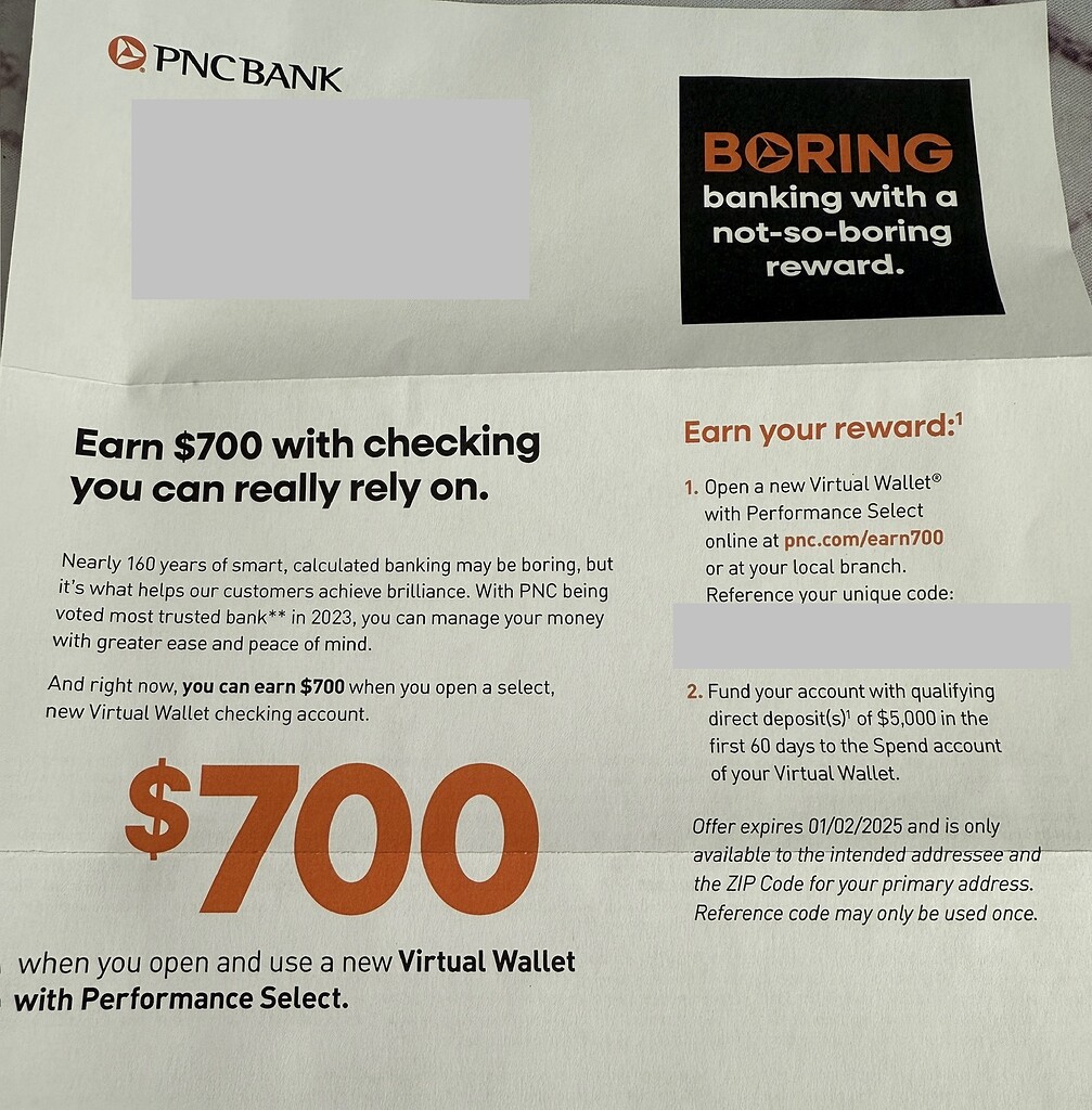 PNC checking石膏开户700 （targeted） - 玩卡 - 美卡论坛