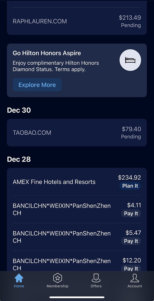 amex offer & FHR redeem - 信用卡 - 美卡论坛