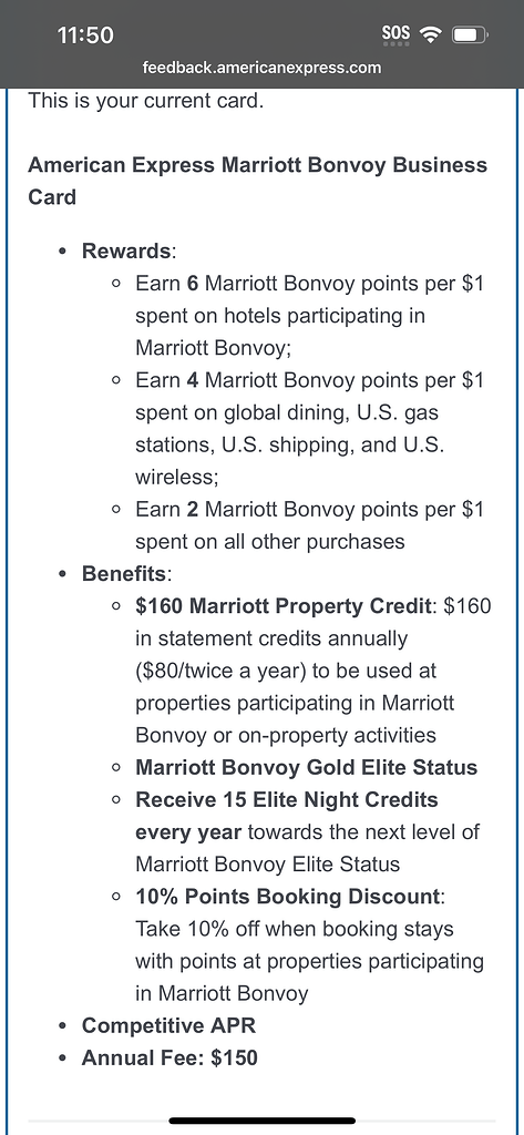 收到了Amex Biz Marriott的survey（更新完毕） - 信用卡 - 美卡论坛