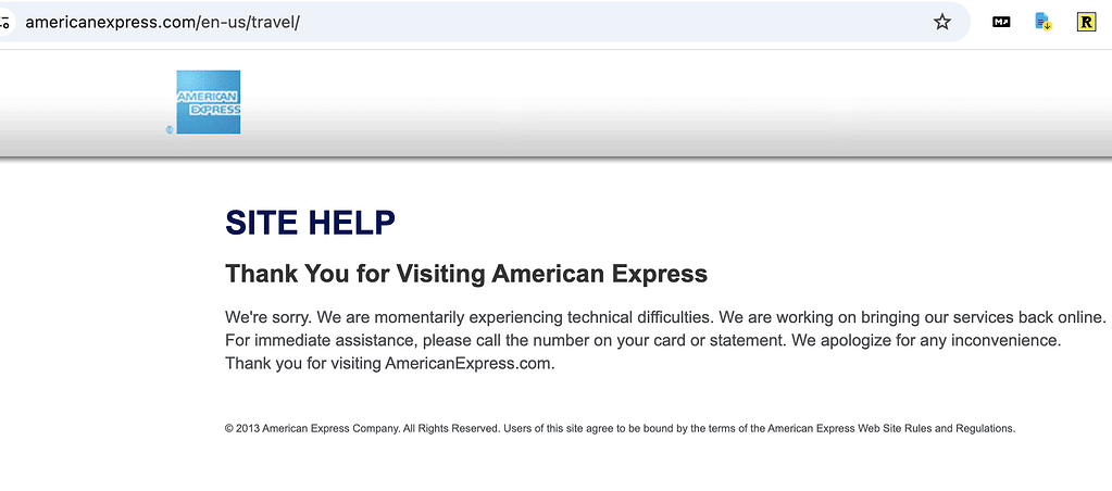 Amex 又挂了？ - 信用卡 - 美卡论坛