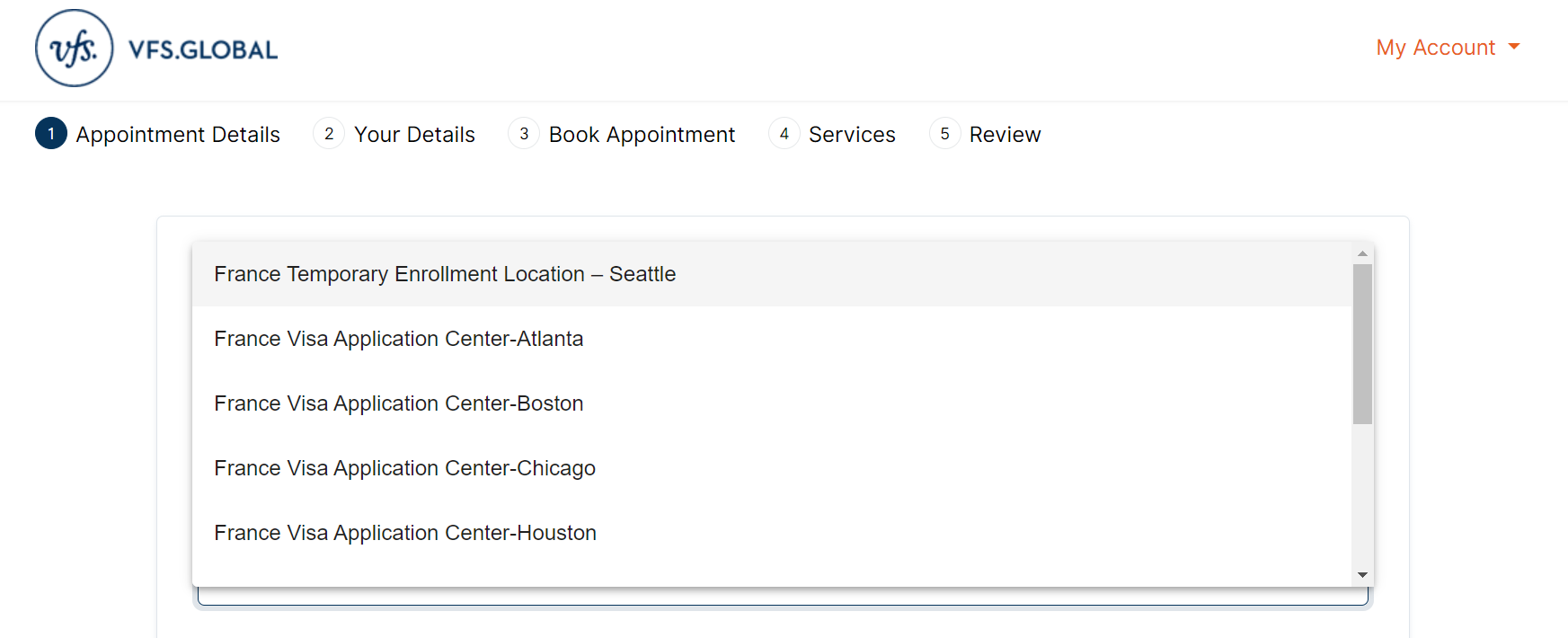 西雅图 vfs france temporary enrollment location - 签证与身份（美国以外） - 美卡论坛