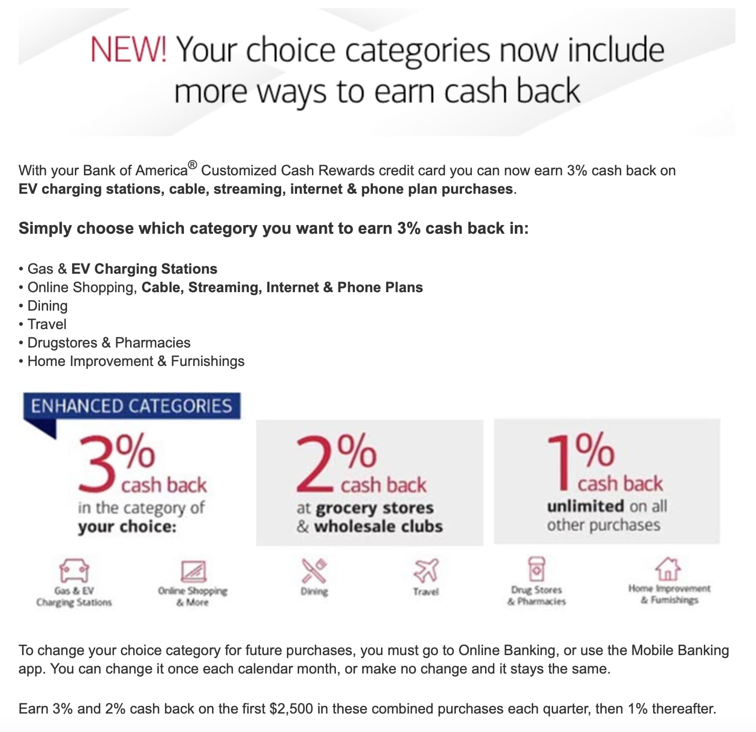 BOA Custom Cash 3% Category 调整 - 信用卡 - 美卡论坛