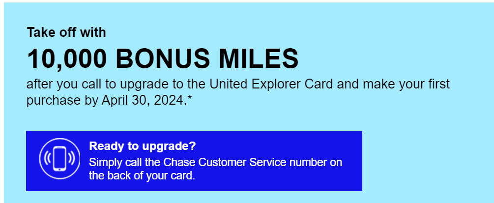 UA Upgrade Offer: 10K Bonus Miles - 信用卡 - 美卡论坛