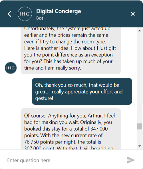 【客服好评】IHG Chat 化缘记 - 酒店常旅客 - 美卡论坛