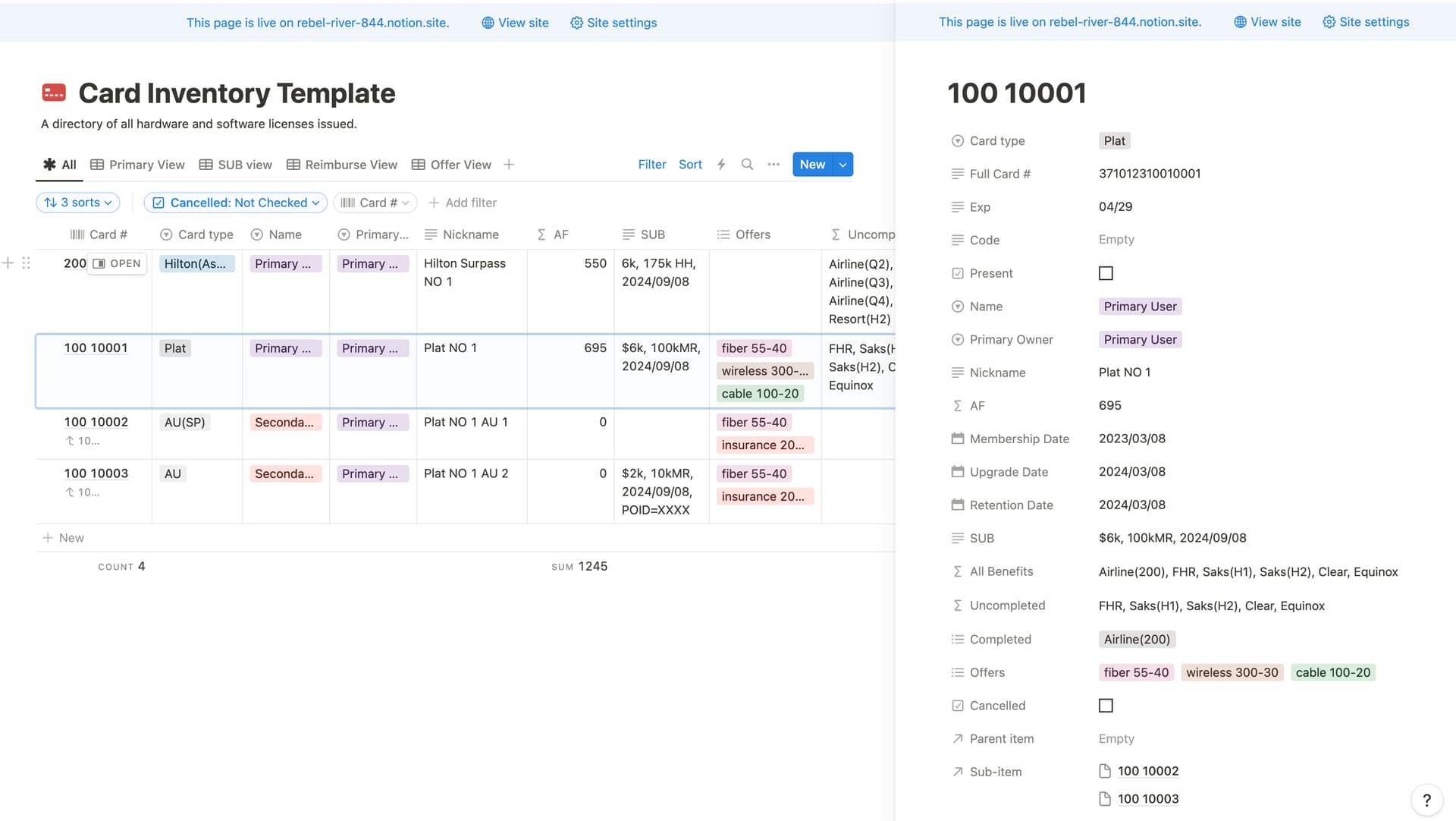 [Notion Version] Credit Card (SUB/OFFER) Tracking Template - 信用卡 - 美卡论坛