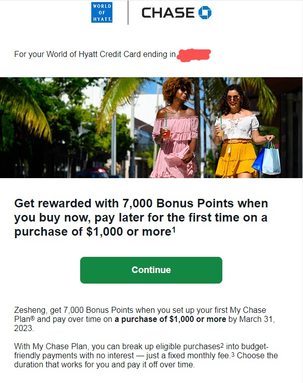 Chase pay over time offer 大放送 - 信用卡 - 美卡论坛