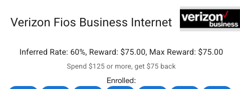 Amex offer Verizon Fios Business Internet 125-75 - 玩卡 - 美卡论坛