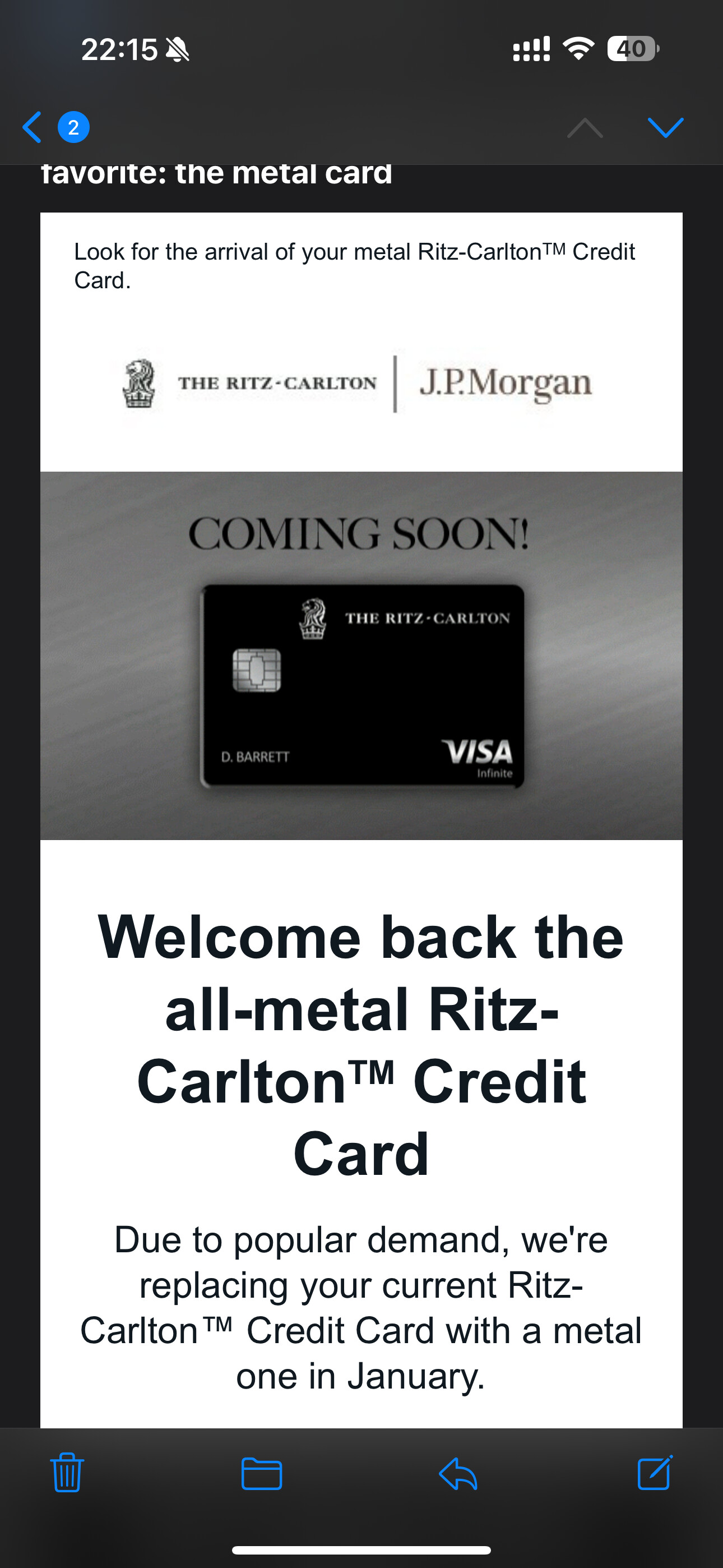 Welcome back the all-metal Ritz-Carlton Credit Card - 第 2 页 - 玩卡 - 美卡论坛