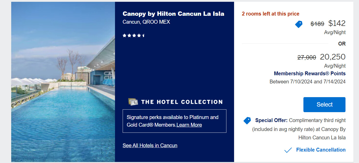 Amex Platinum 部分FHR+THC第三晚免费 - 玩卡 - 美卡论坛