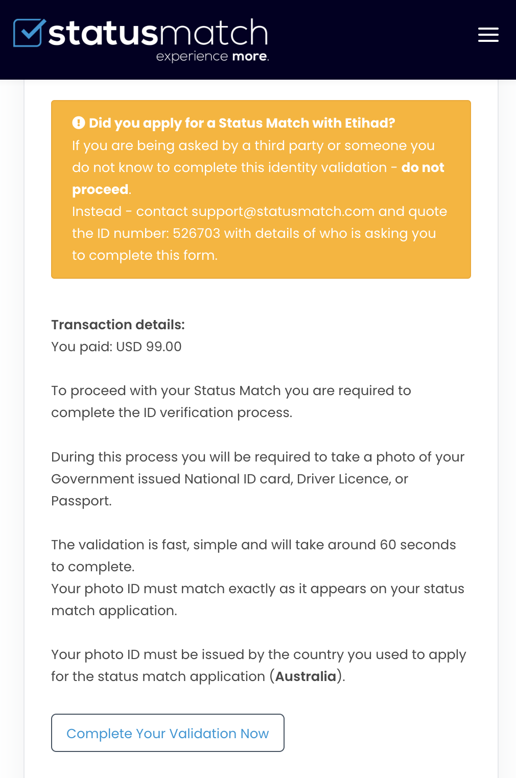 Etihad Status Match 流程 + Gold match成功DP - 航空常旅客 - 美卡论坛