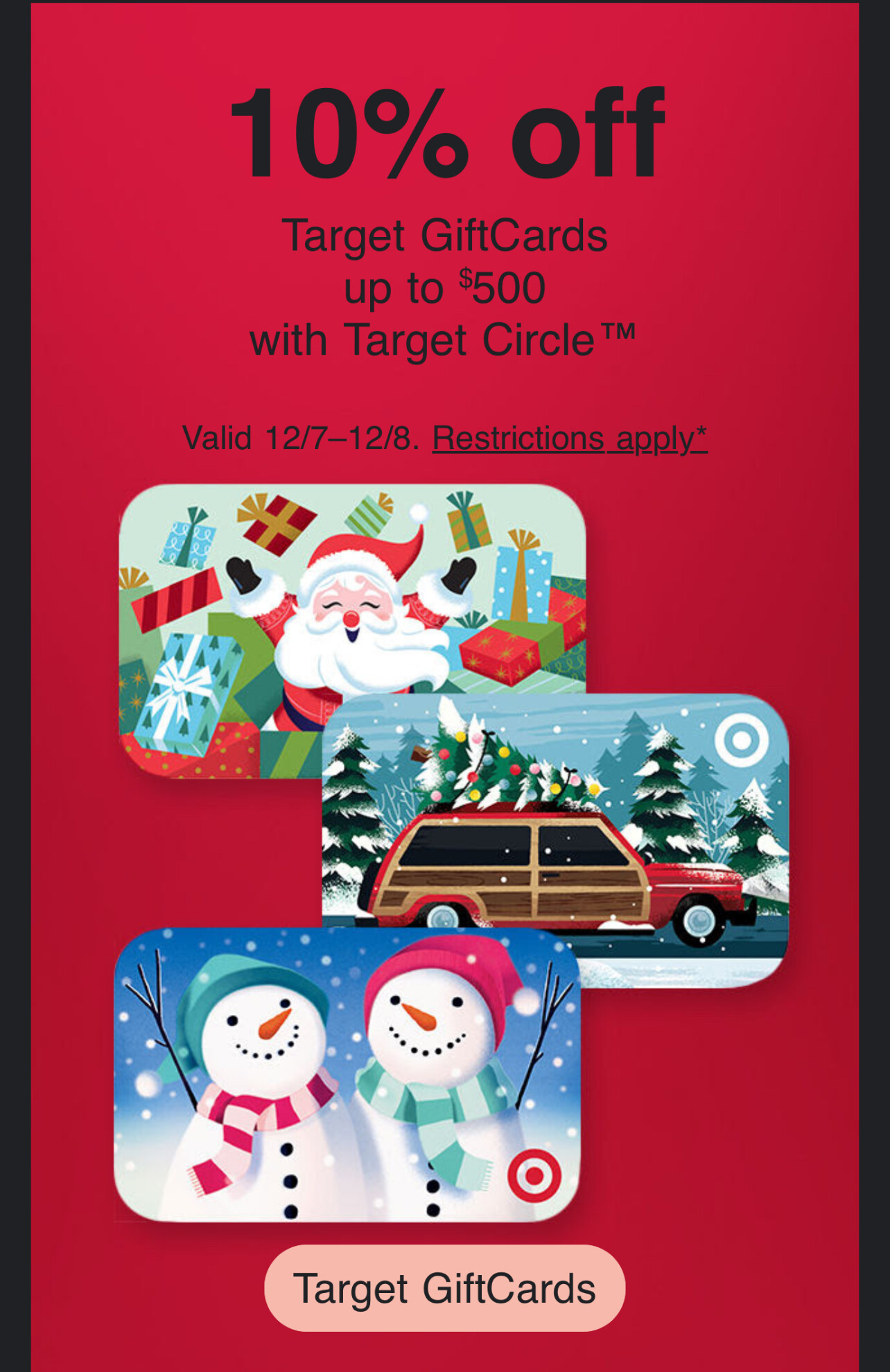 Target gift card 10% off (12/7-12/8 ) - #25，来自 Imacman - 败家 - 美卡论坛