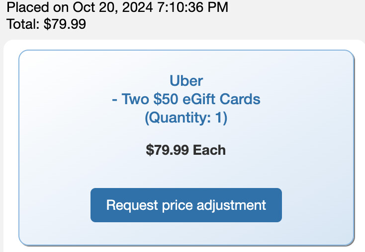[11/27/25 ONLY] costco 100 uber gift card for 75 - 败家 - 美卡论坛