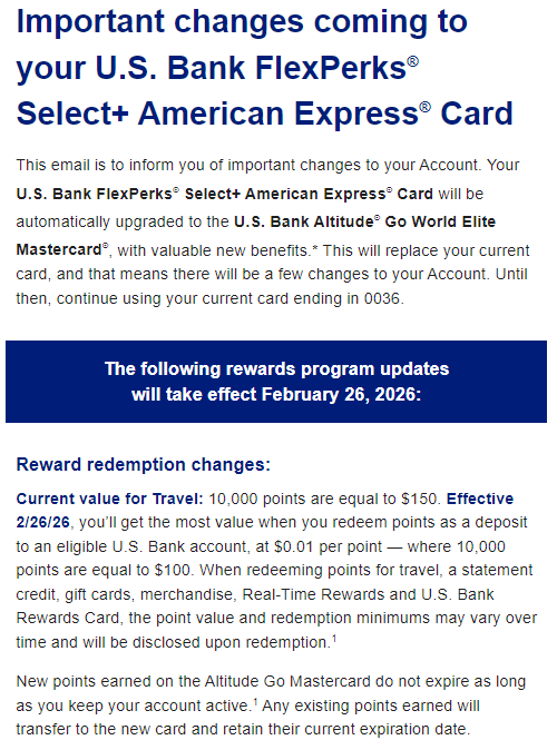 US Bank FlexPerks Select+ amex 强制转卡 Altitude Go - 玩卡 - 美卡论坛