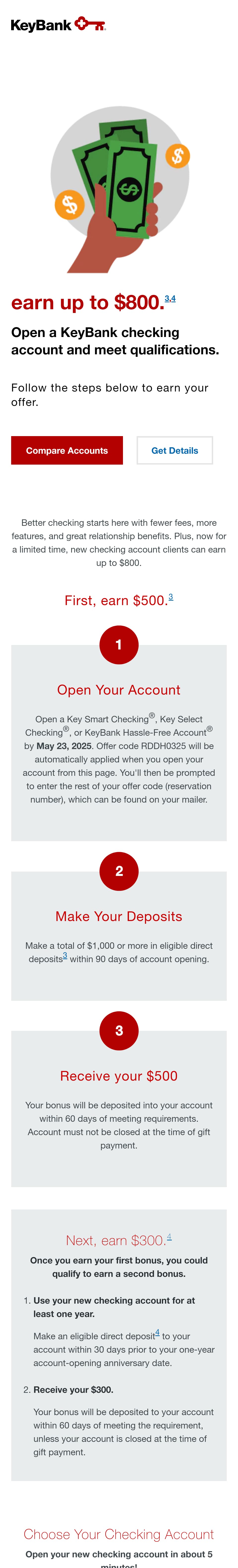 收到了一个key bank checking offer，看上去还不错？ - 银行账户 - 美卡论坛
