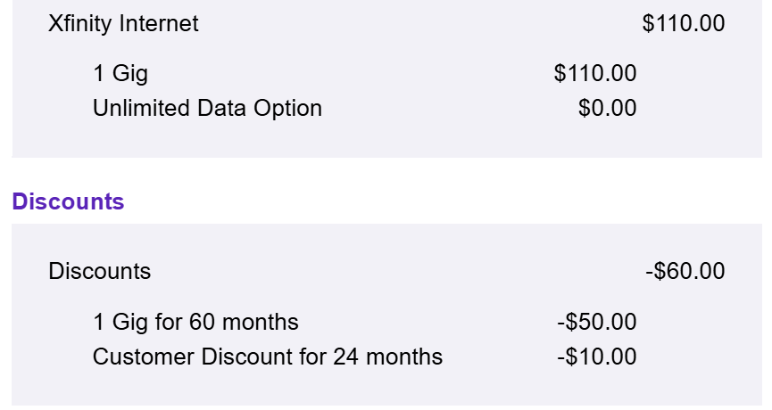 Xfinity (New Customers): 1 Gig Fiber Internet (5-Yr Price Lock) + 2-Yr ...